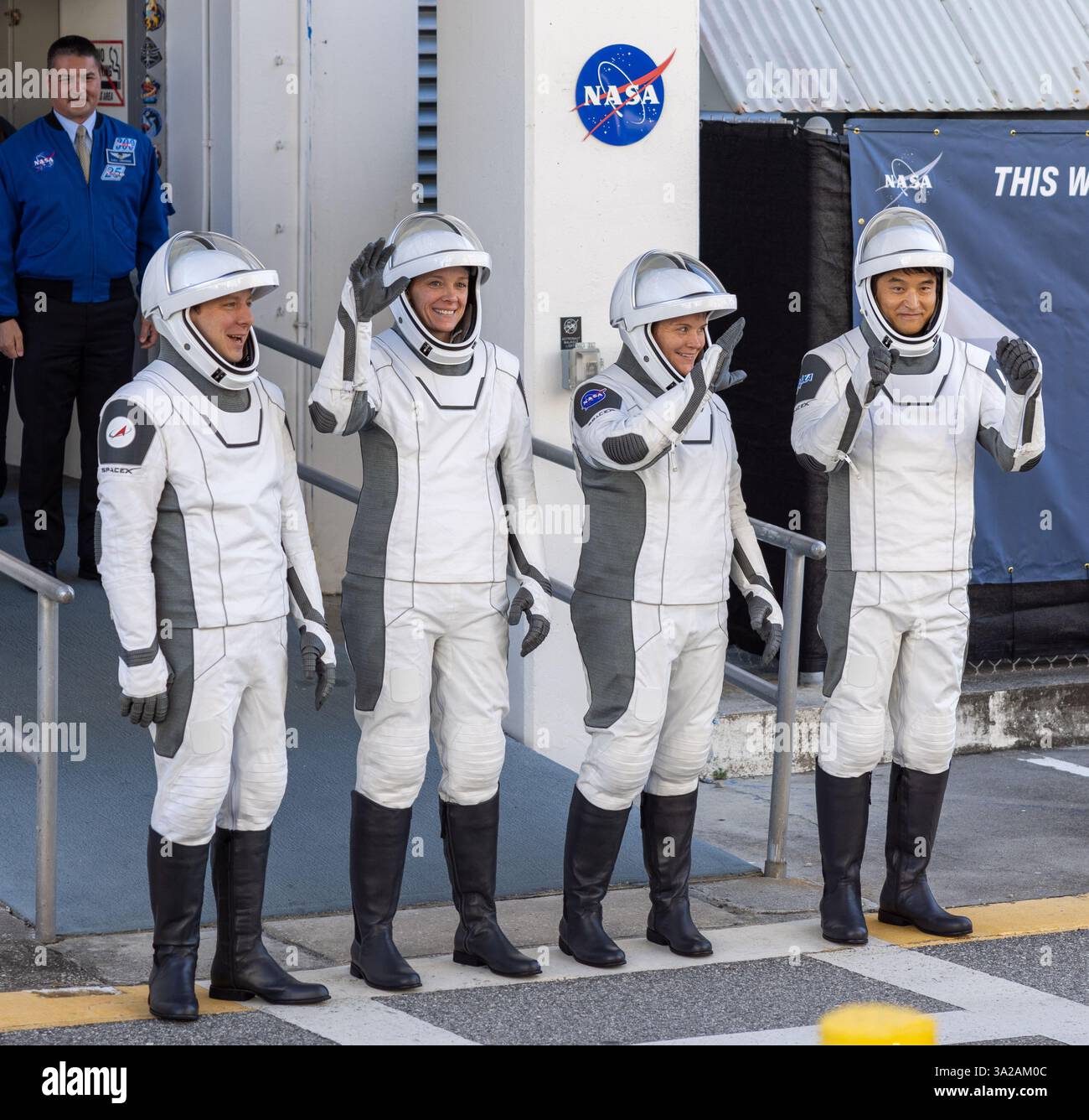 Kennedy Space Center, USA. 12th Mar, 2025. Anne McClain commander USA, Nichole Ayers Pilot USA ...