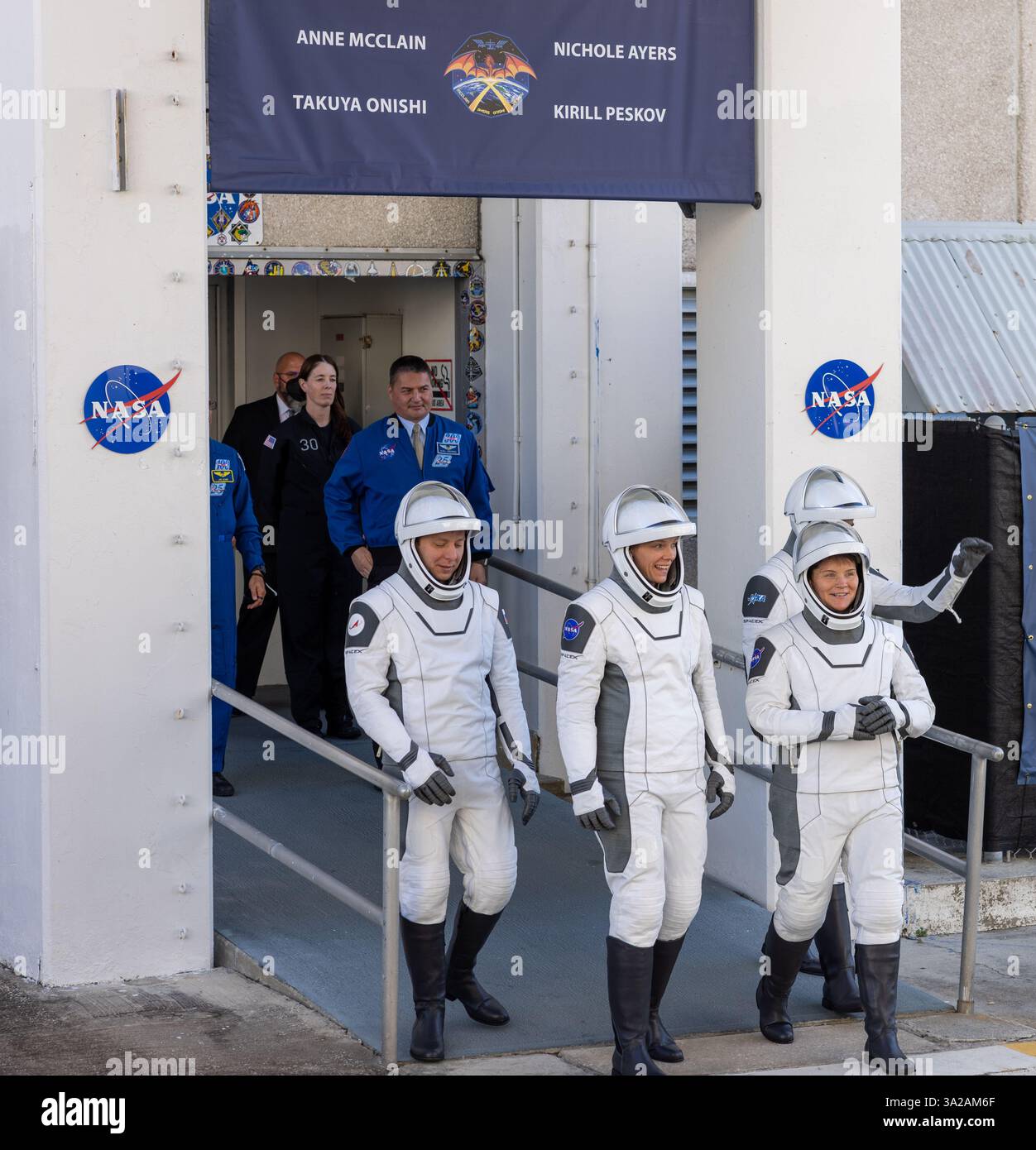 Kennedy Space Center, USA. 12th Mar, 2025. Anne McClain commander USA, Nichole Ayers Pilot USA ...