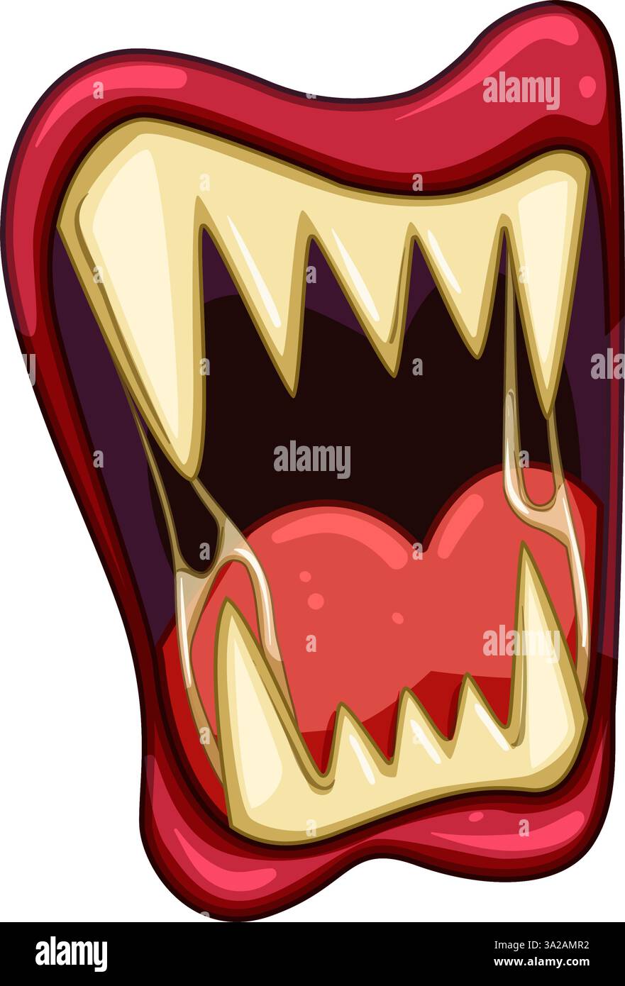 eerie horror mouth cartoon vector illustration Stock Vector Image & Art ...
