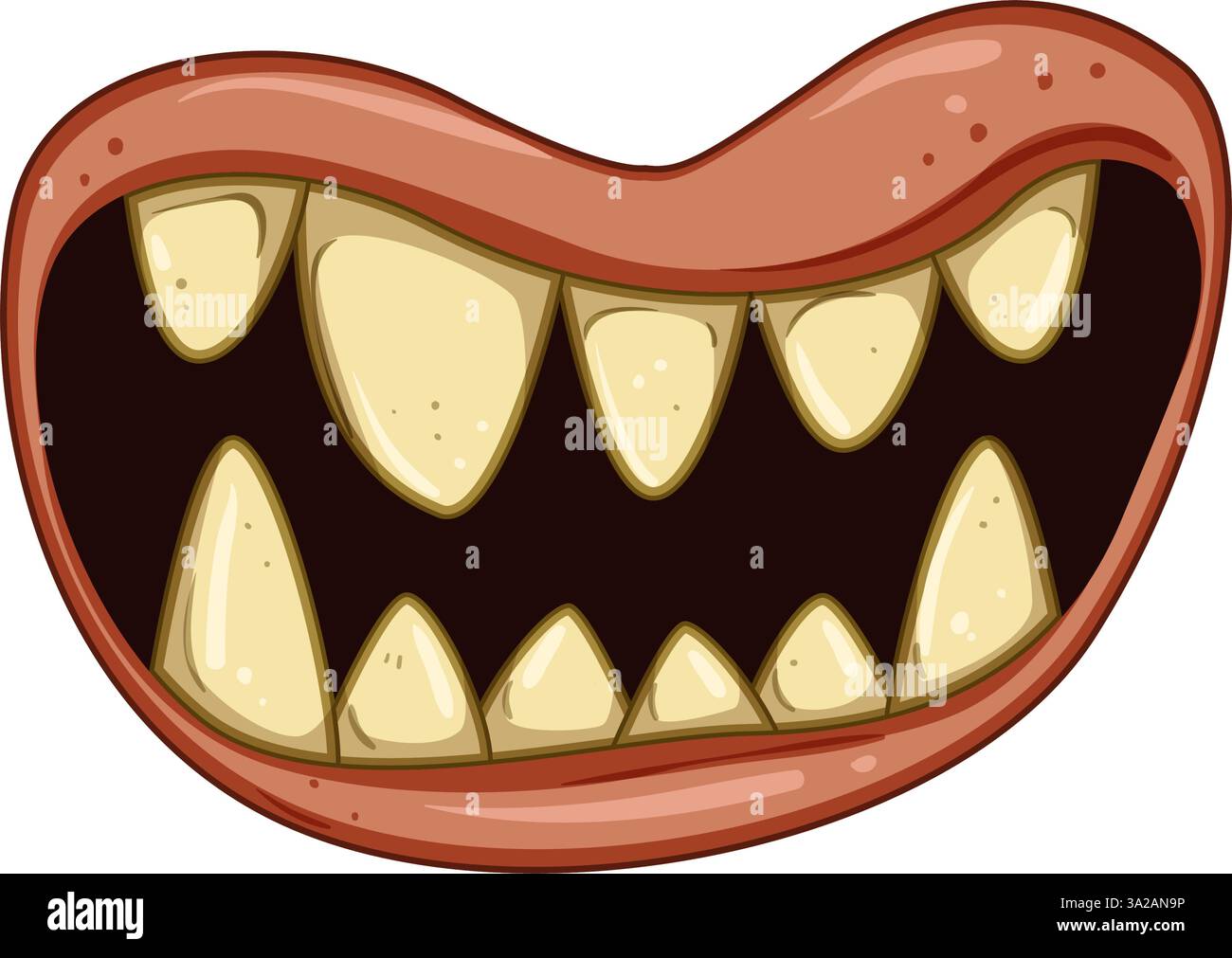 monster horror mouth cartoon vector illustration Stock Vector Image ...
