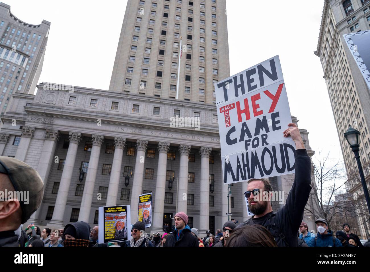 NEW YORK, NEW YORK - MARCH 12: Protesters gather in Foley Square ...