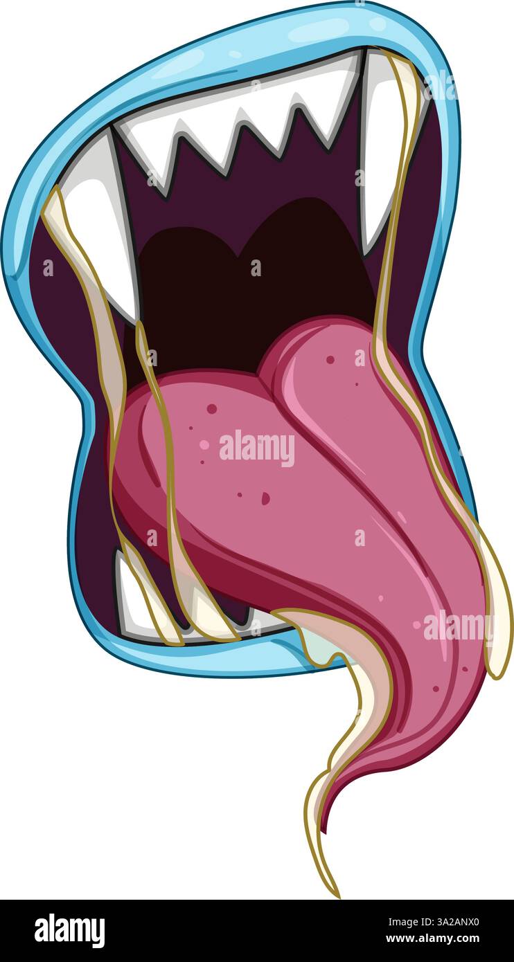 terror horror mouth cartoon vector illustration Stock Vector Image ...