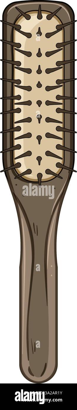 detangle hair brush wooden cartoon vector illustration Stock Vector ...