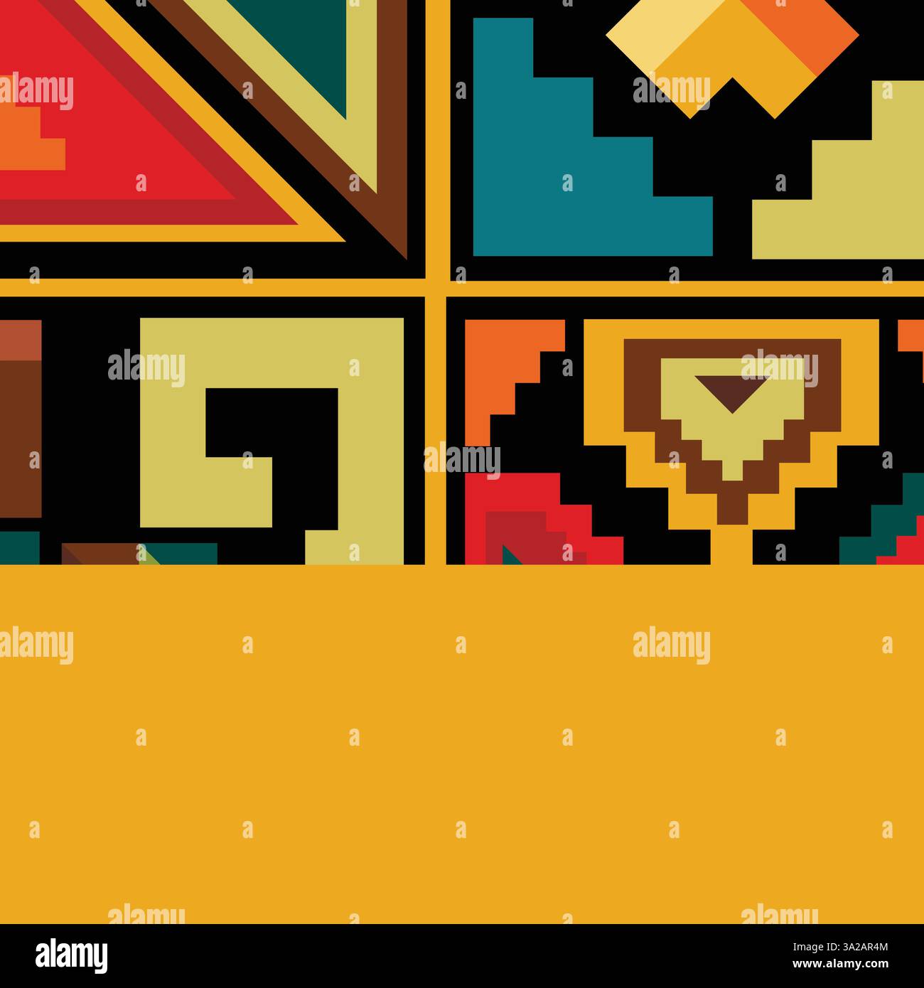 A vibrant geometric composition inspired by Andean textile art ...