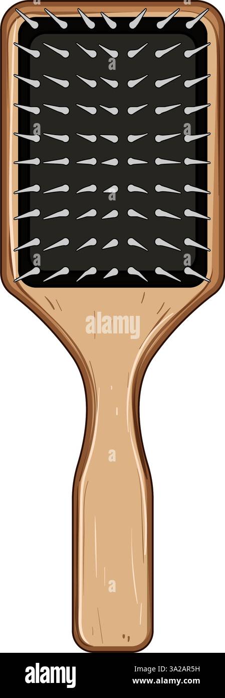 boar hair brush wooden cartoon vector illustration Stock Vector Image ...