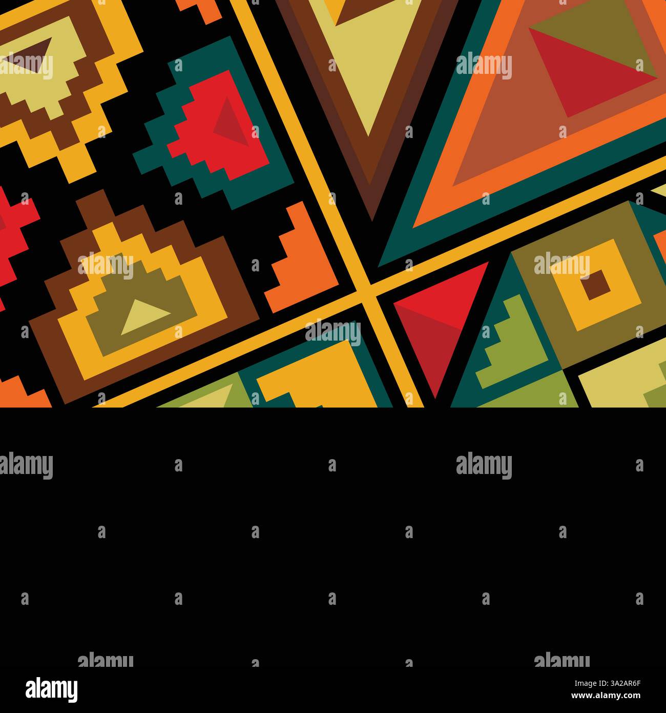 A vibrant geometric composition inspired by Andean textile art ...