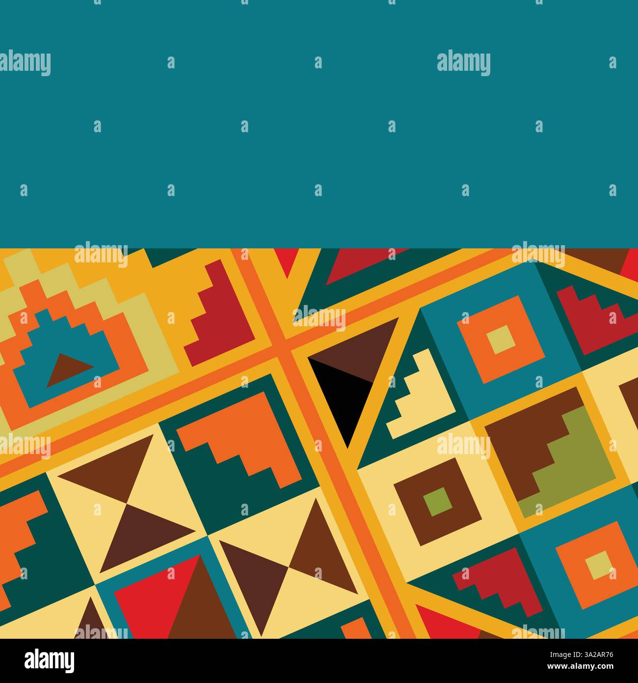 A vibrant geometric composition inspired by Andean textile art ...