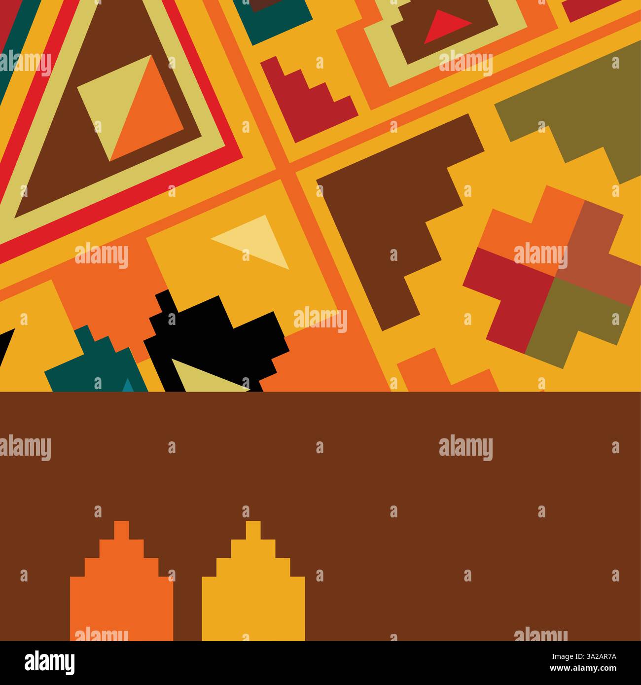 A vibrant geometric composition inspired by Andean textile art ...