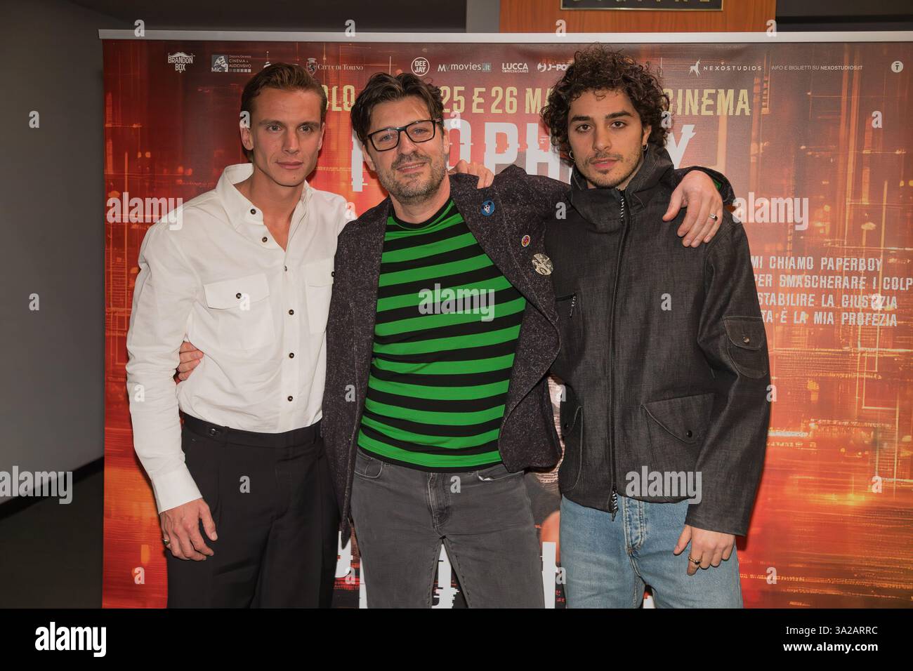Giulio Greco, Jacopo Rondinelli and Damiano Gavino during the News ...