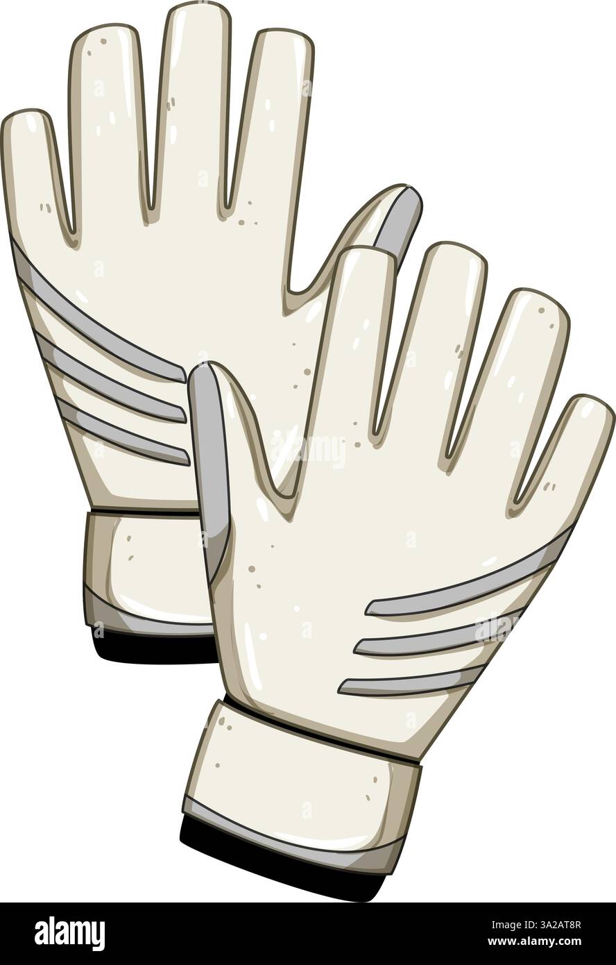 brand goalkeeper gloves cartoon vector illustration Stock Vector Image ...