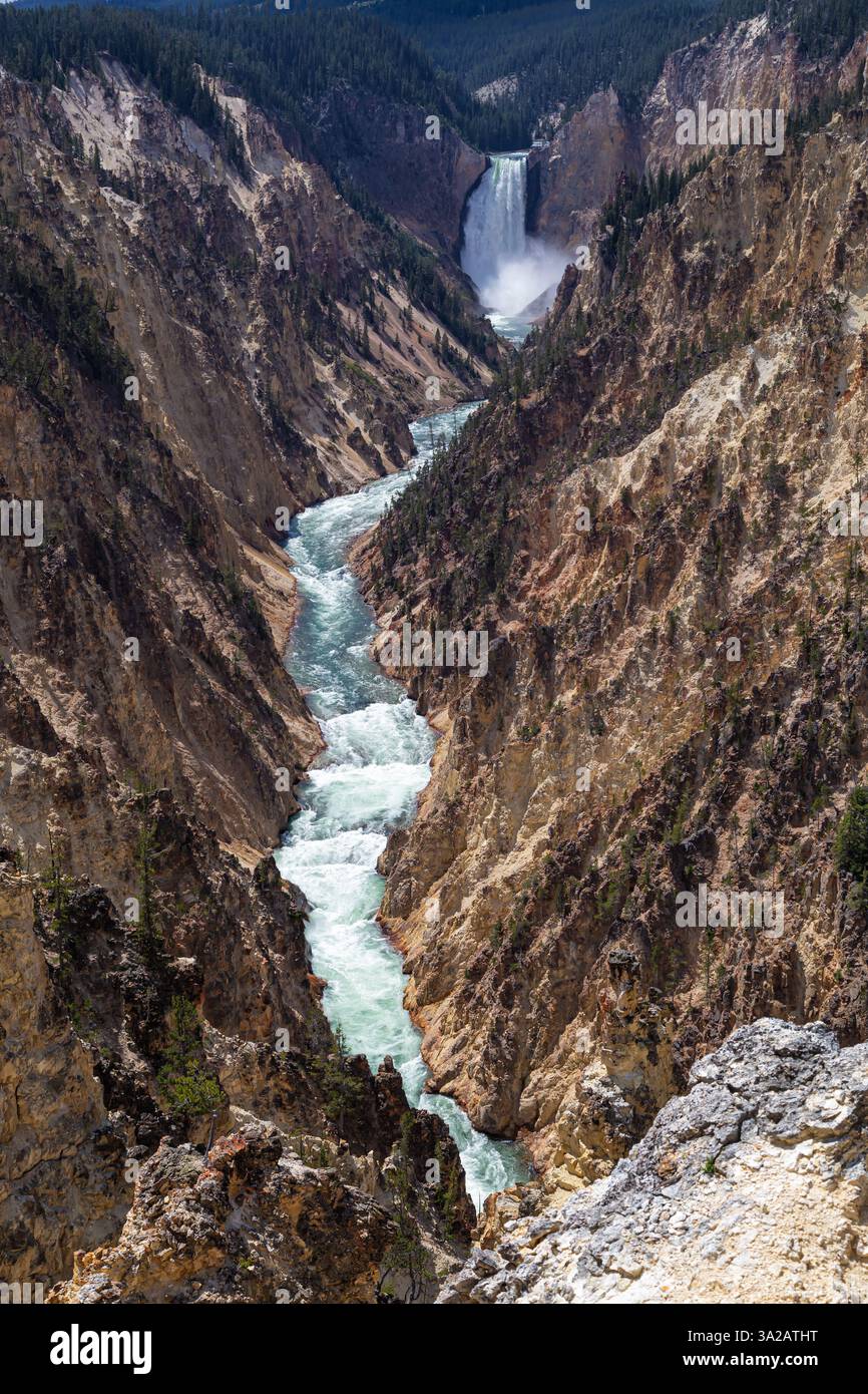 Beautiful view yellowstone waterfall hi-res stock photography and ...