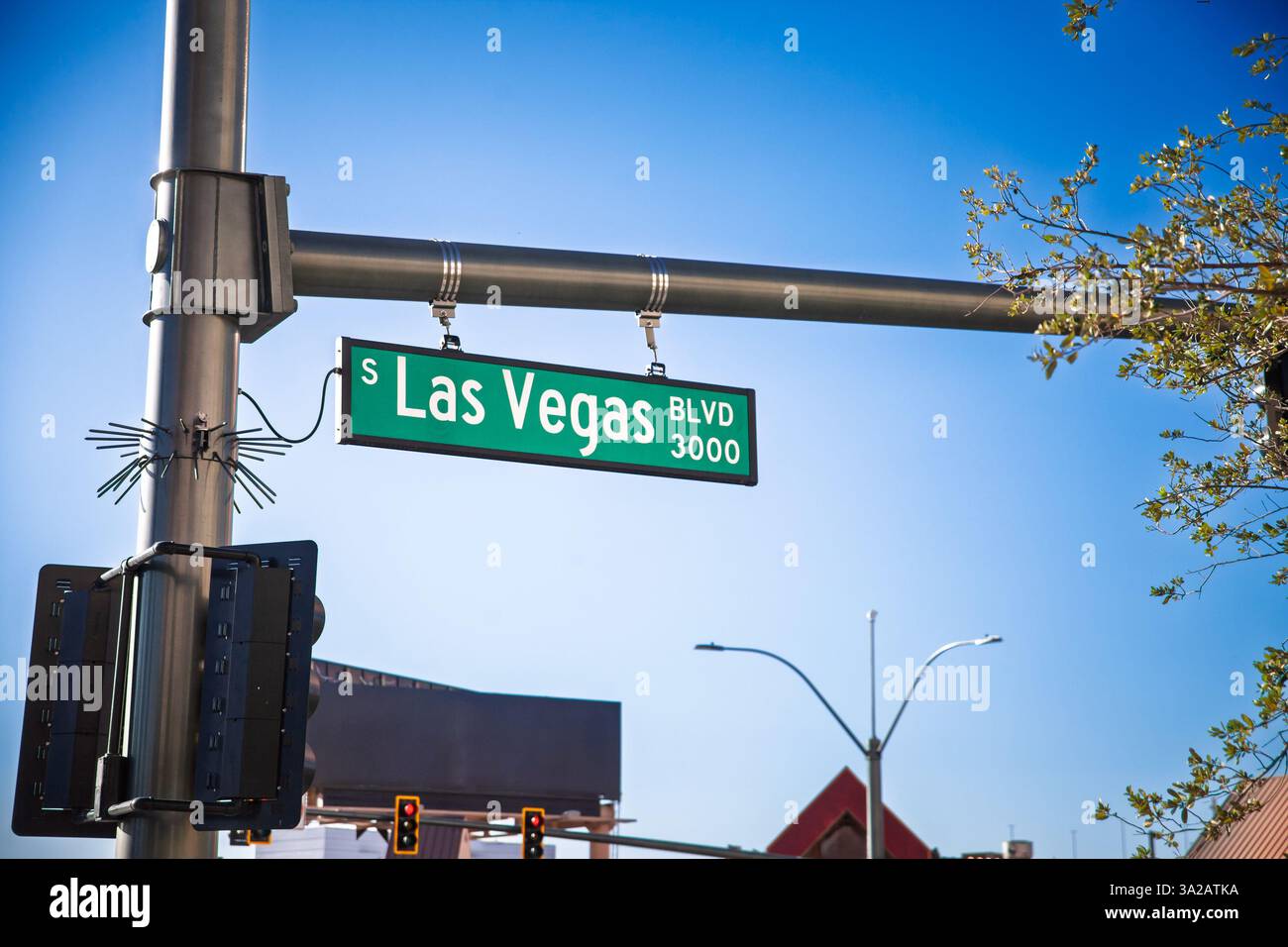 Street sign indicating Las Vegas Boulevard, famously known as the Las ...
