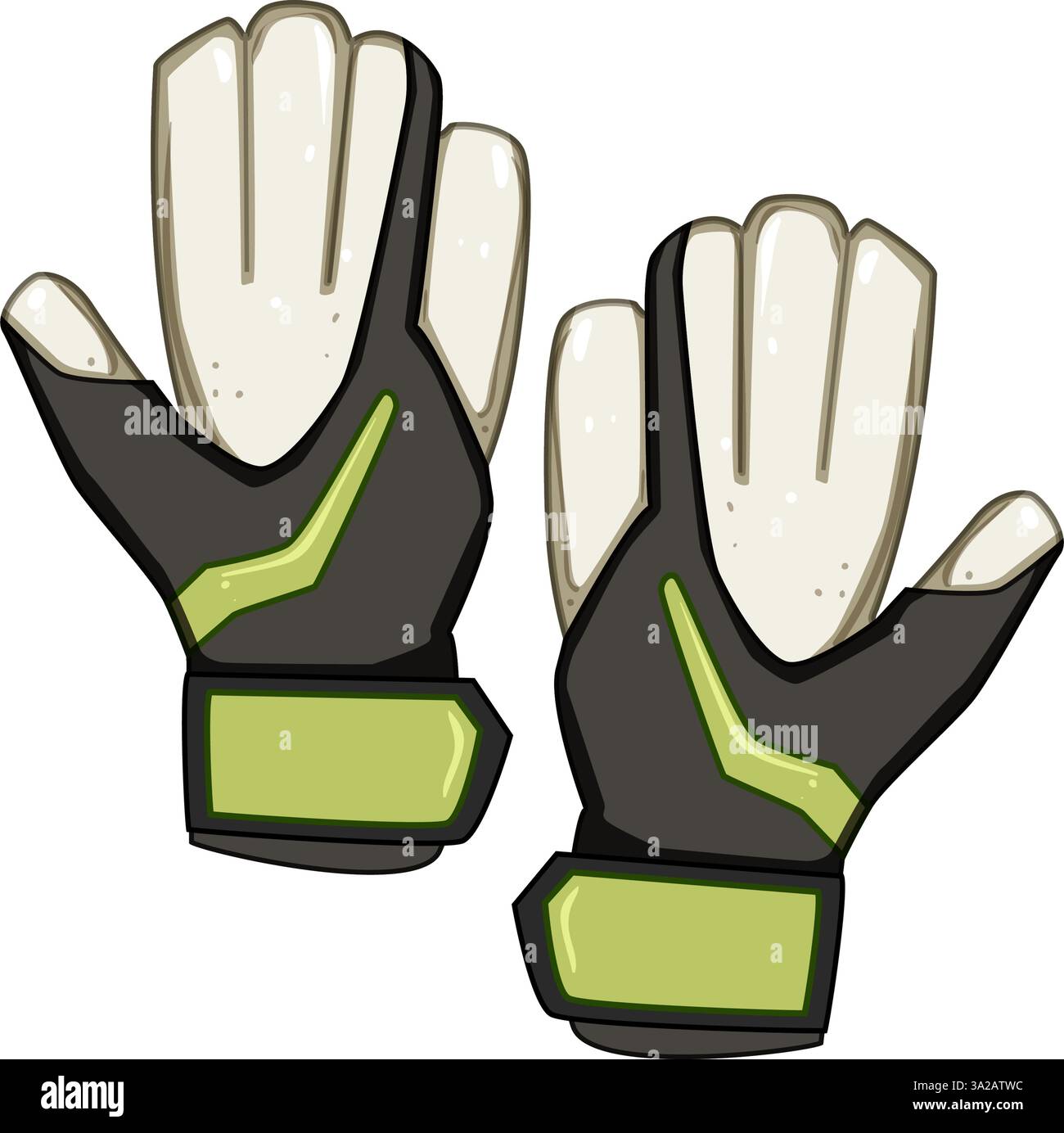 durability goalkeeper gloves cartoon vector illustration Stock Vector ...
