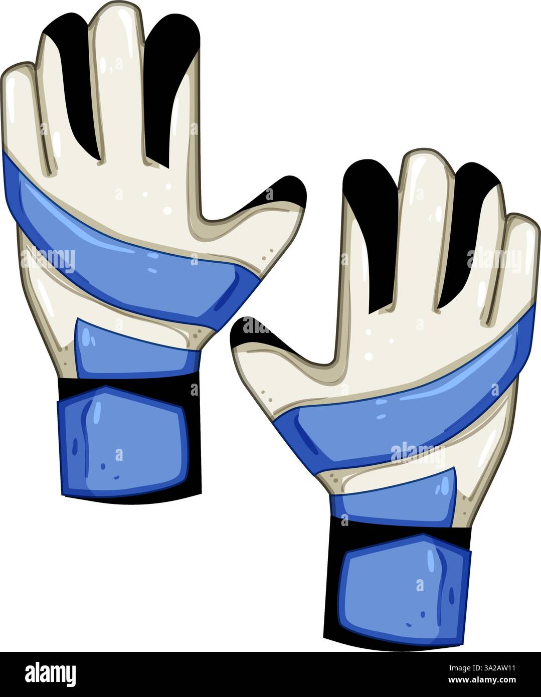foam goalkeeper gloves cartoon vector illustration Stock Vector Image ...