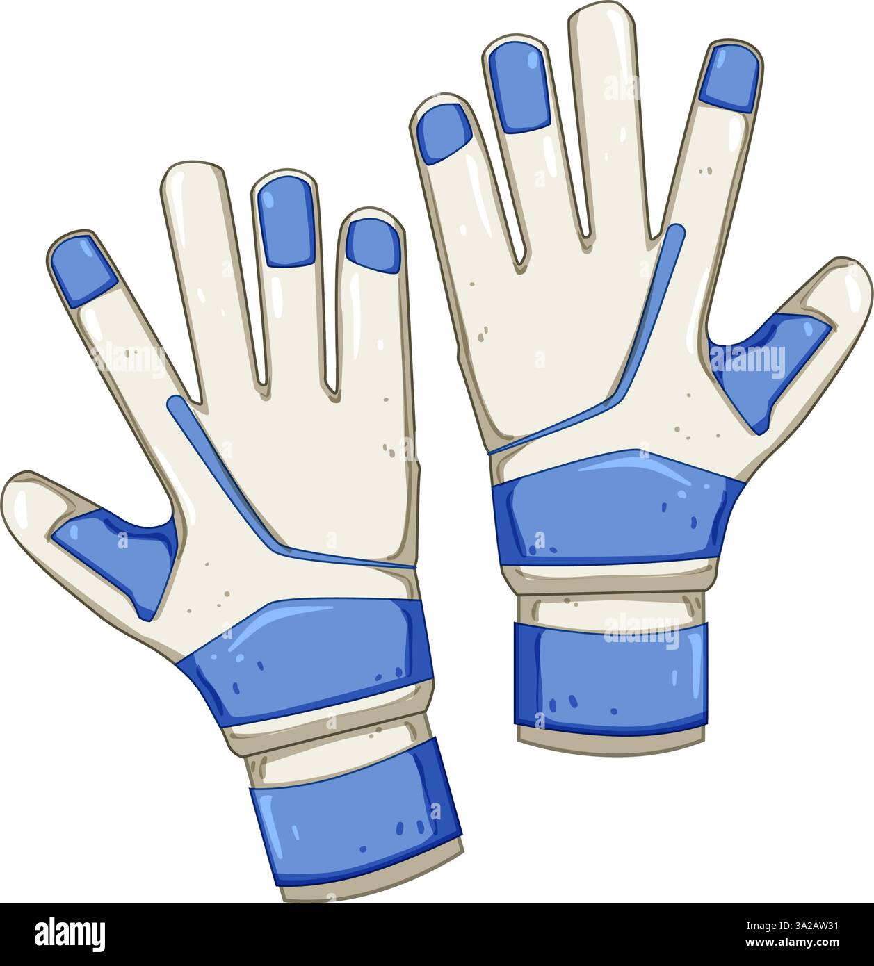 flexibility goalkeeper gloves cartoon vector illustration Stock Vector ...