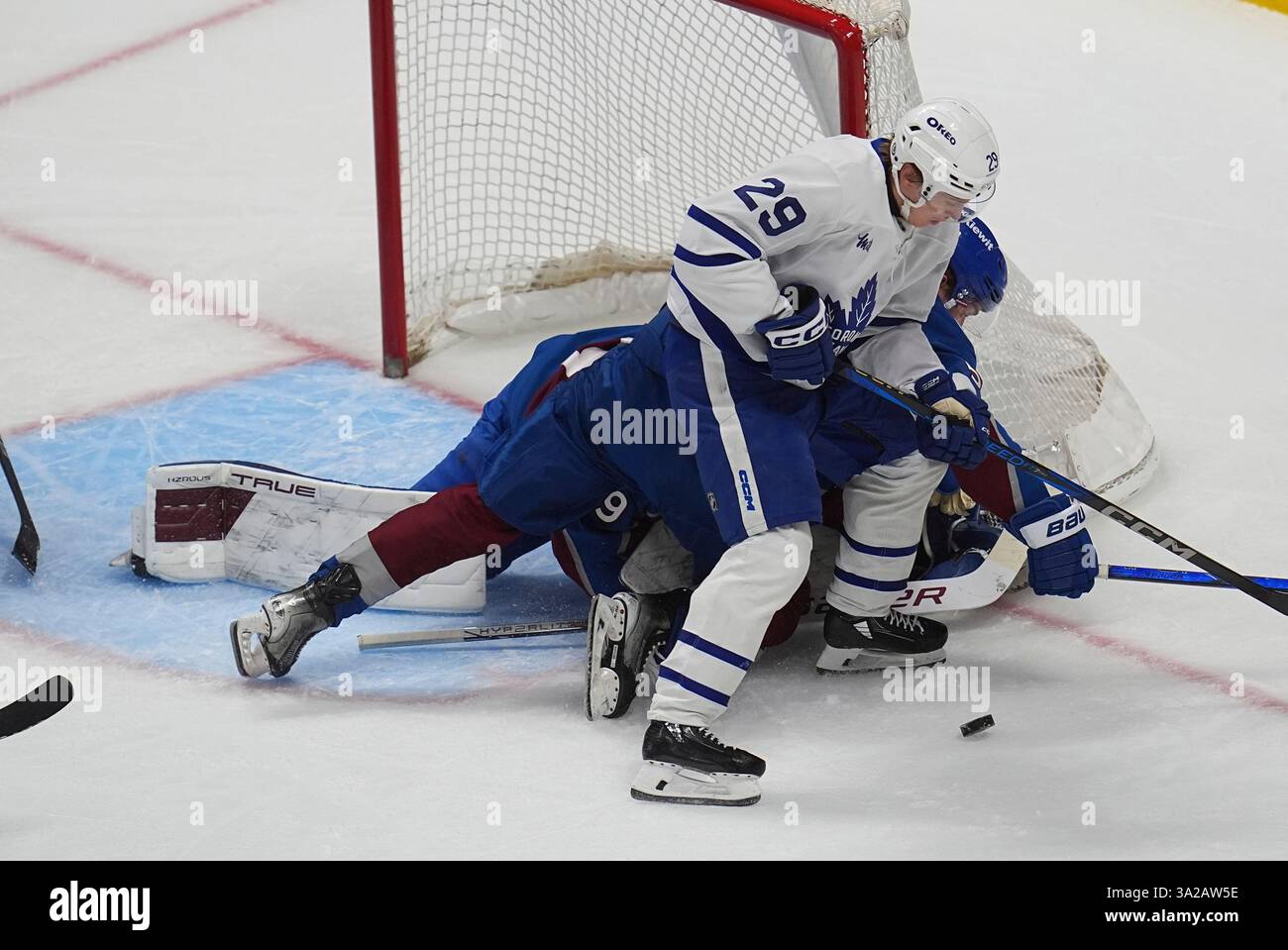 Toronto Maple Leafs right wing Pontus Holmberg (29) and Colorado ...