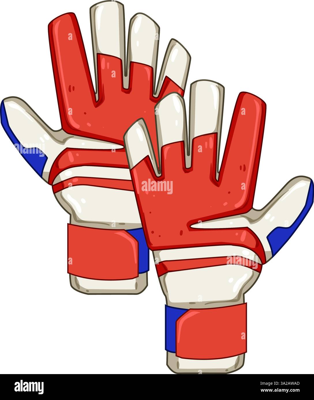 fit goalkeeper gloves cartoon vector illustration Stock Vector Image ...