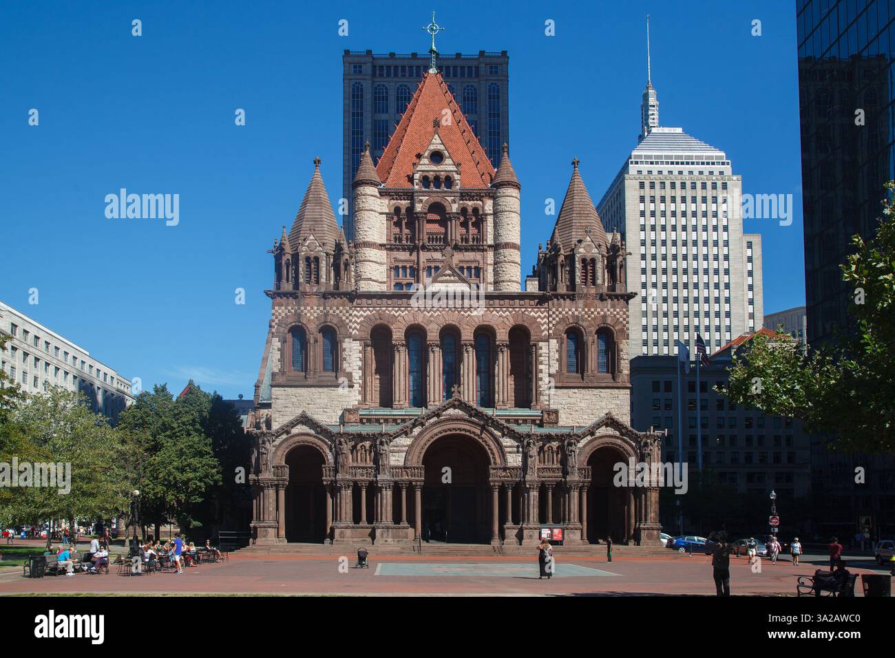 The Trinity church in Copley Square,and Berkeley building, Back Bay ...