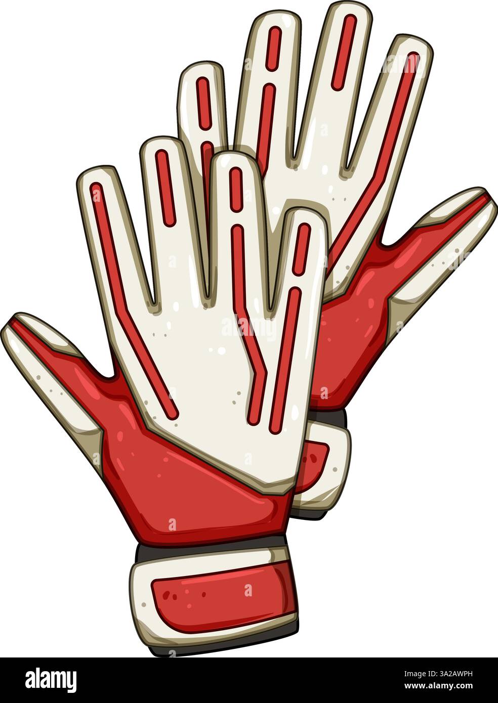 latex goalkeeper gloves cartoon vector illustration Stock Vector Image ...