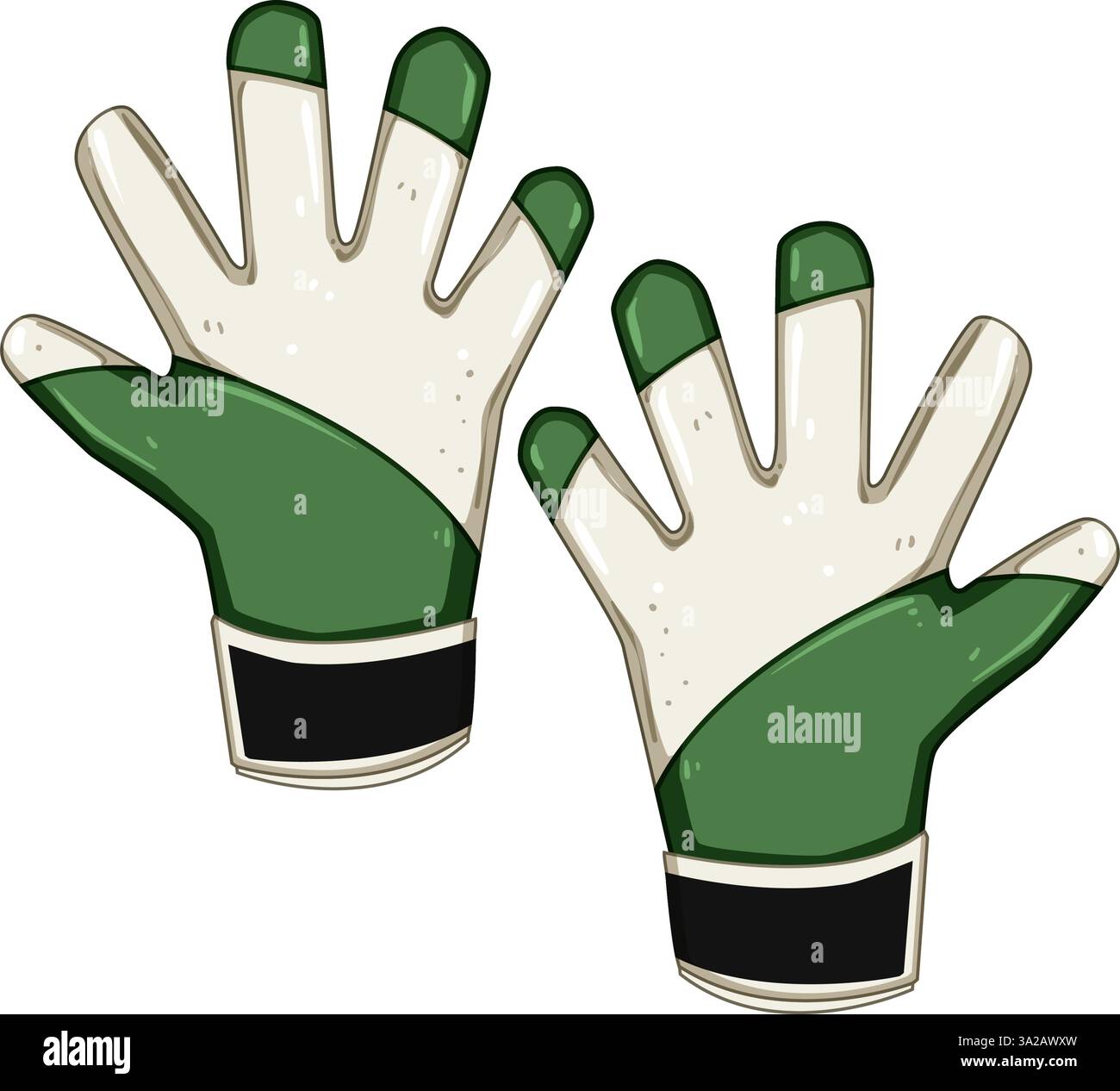 protection goalkeeper gloves cartoon vector illustration Stock Vector ...