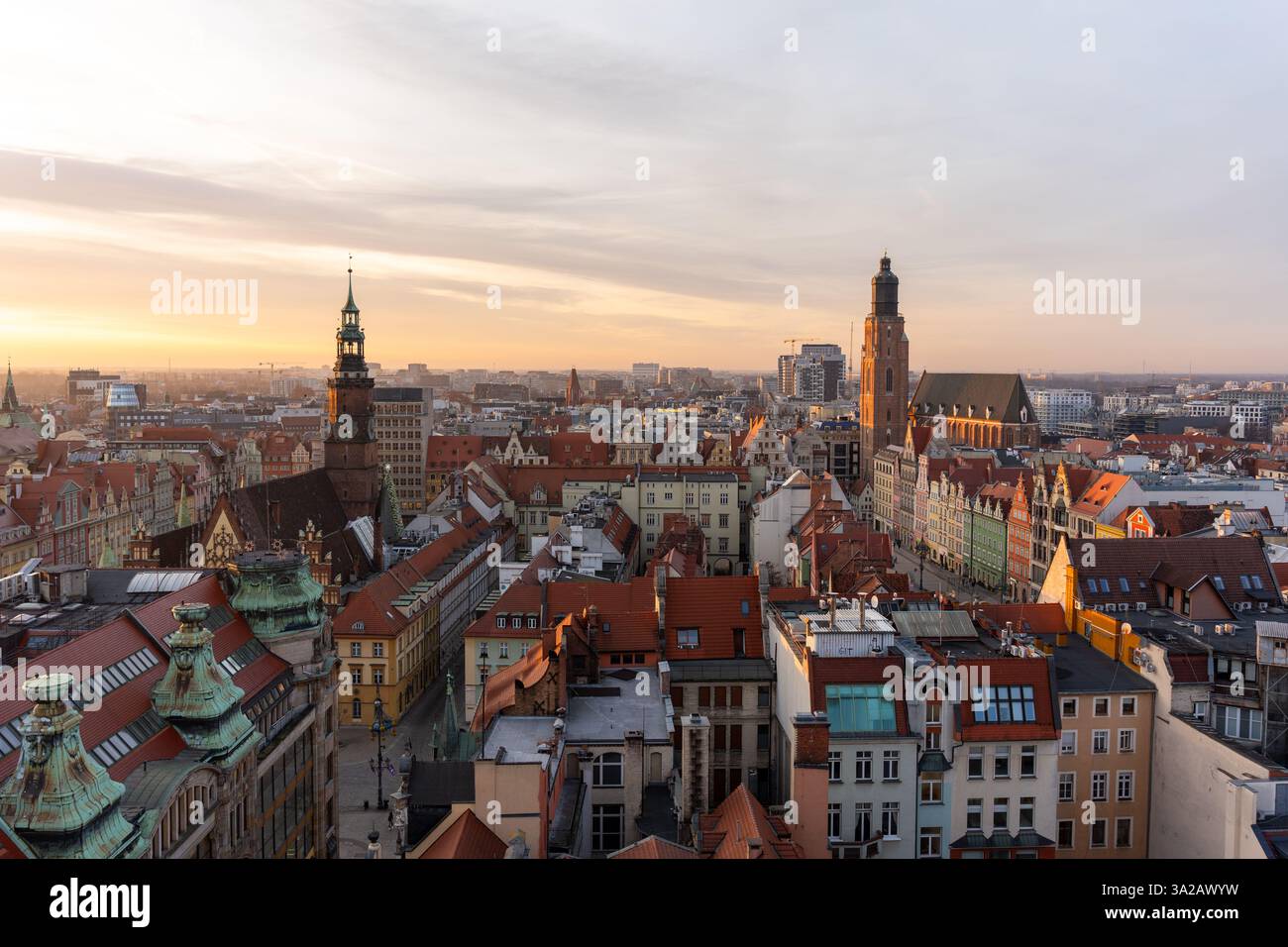 Stunning aerial view of Wroclaw, Poland, capturing the historic city ...