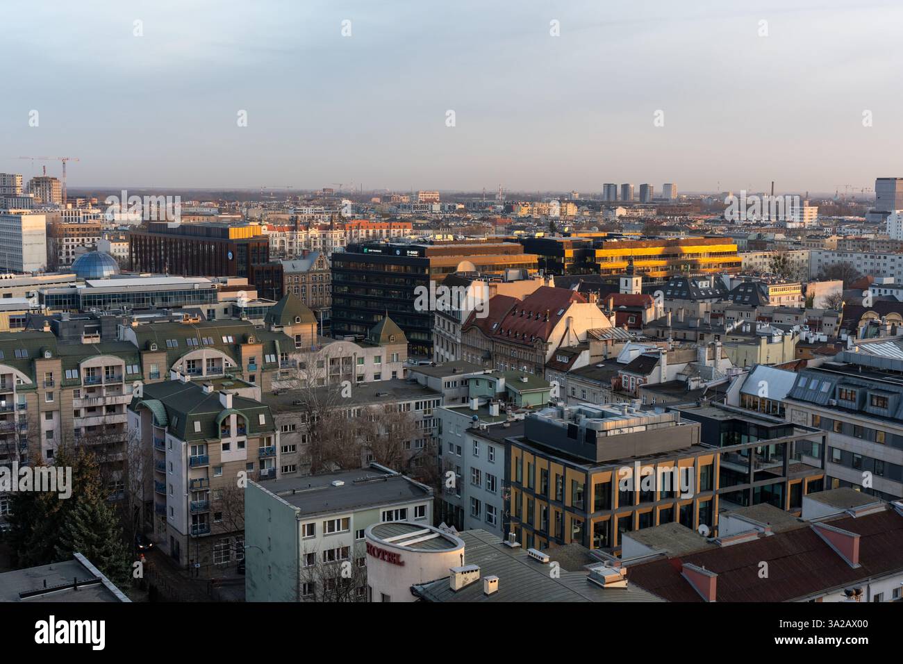 Modern and historic architecture of Wroclaw, Poland, at sunset ...