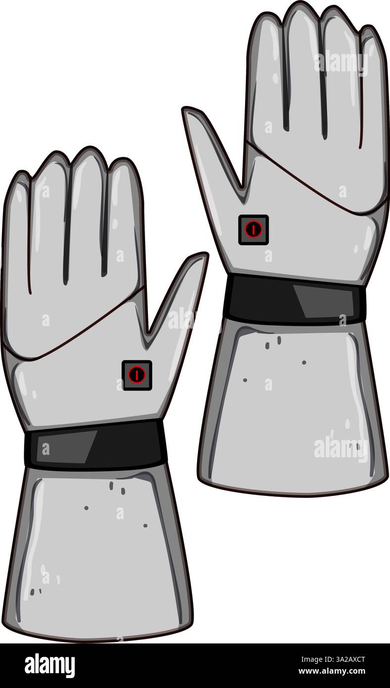 thermal gloves heated cartoon vector illustration Stock Vector Image ...