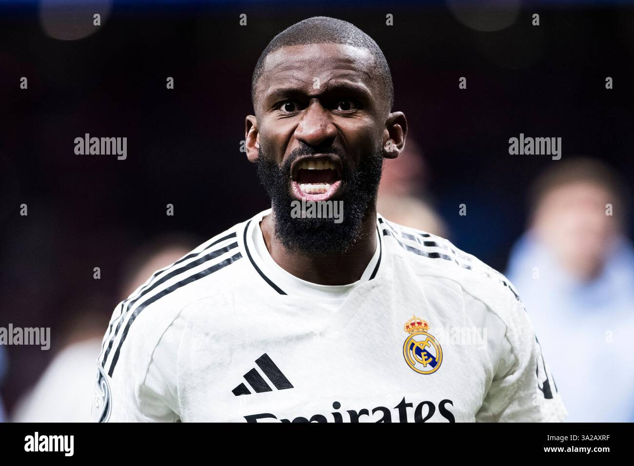 MADRID,SPAIN - 12 March: Antonio Rudiger of Real Madrid celebrates ...