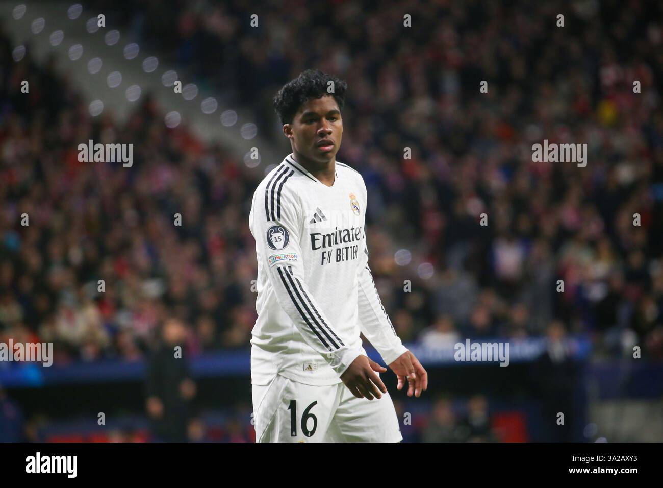 Madrid, Spain, March 12, 2025: Real Madrid's Endrick (16) during the ...
