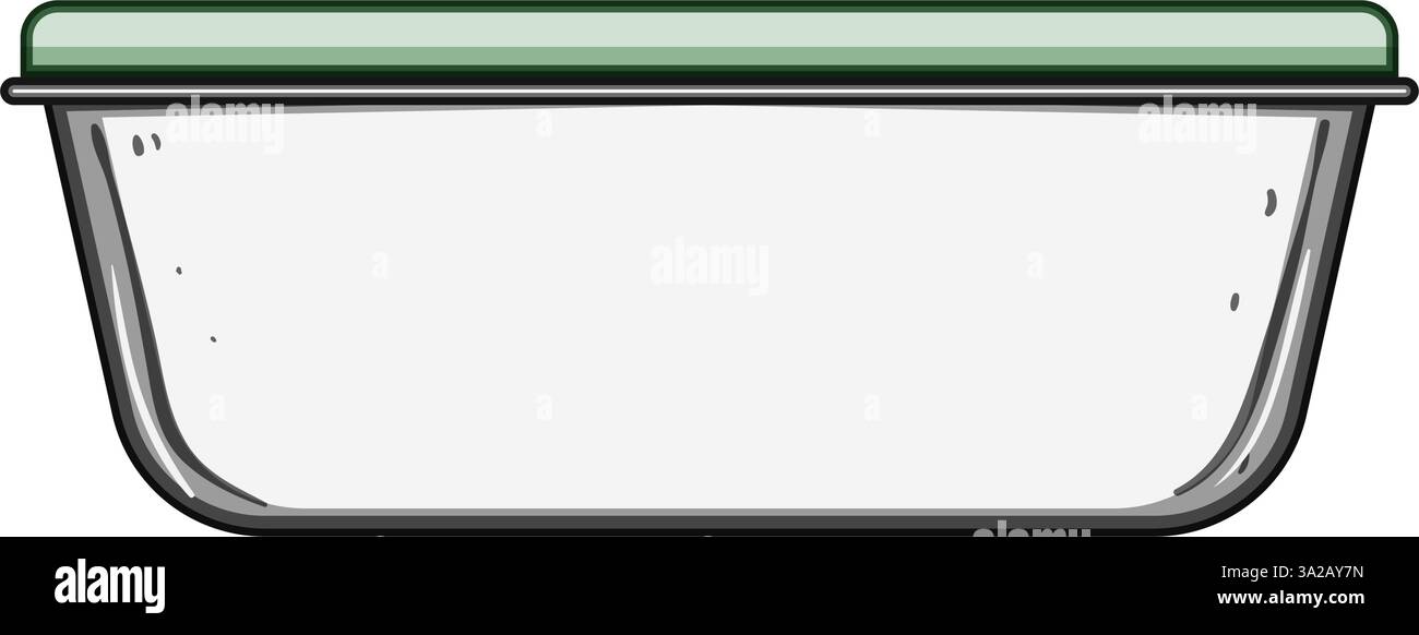 reusable glass food storage container cartoon vector illustration Stock ...