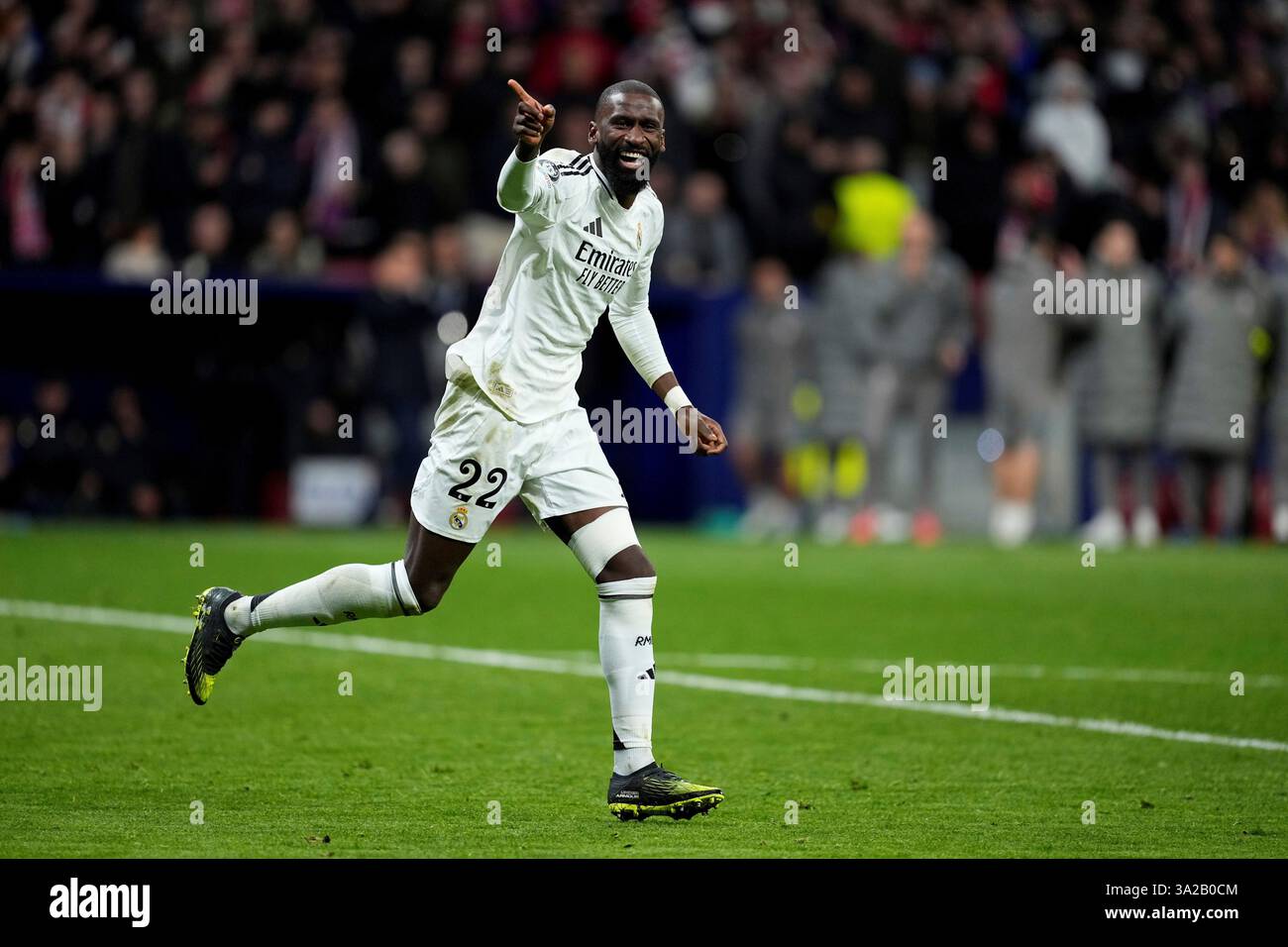 Antonio Rudiger of Real Madrid celebrates the victory in the penalty ...