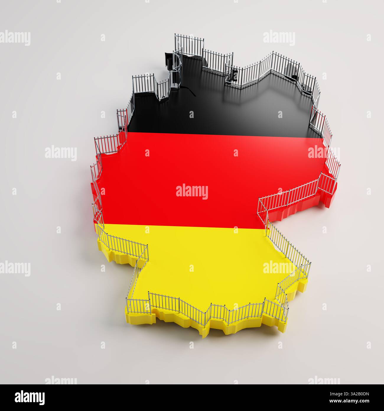 Building a fence against irregular migration around Germany concept. A ...