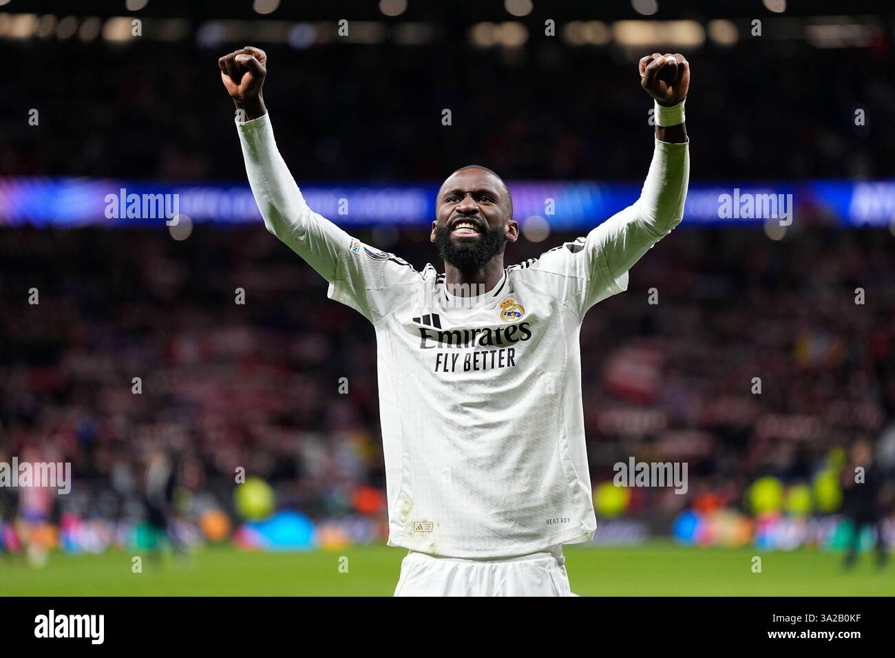 Antonio Rudiger of Real Madrid celebrates the victory in the penalty ...