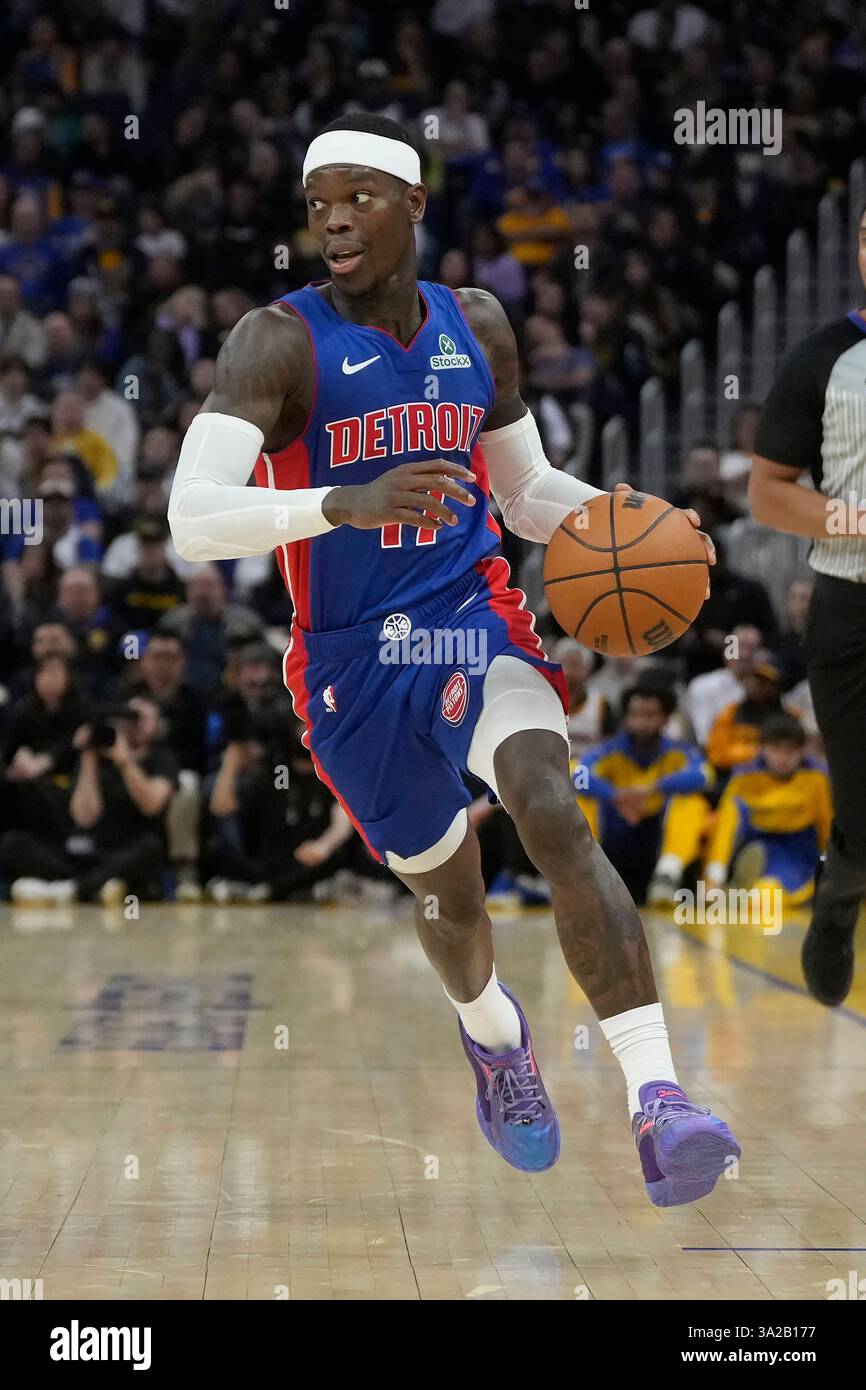 Detroit Pistons guard Dennis Schröder (17) during an NBA basketball ...