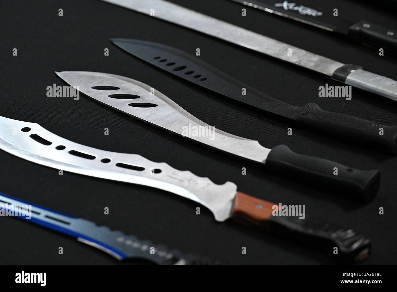 Melbourne, Australia. 13th Mar, 2025. Machete's on display during an ...