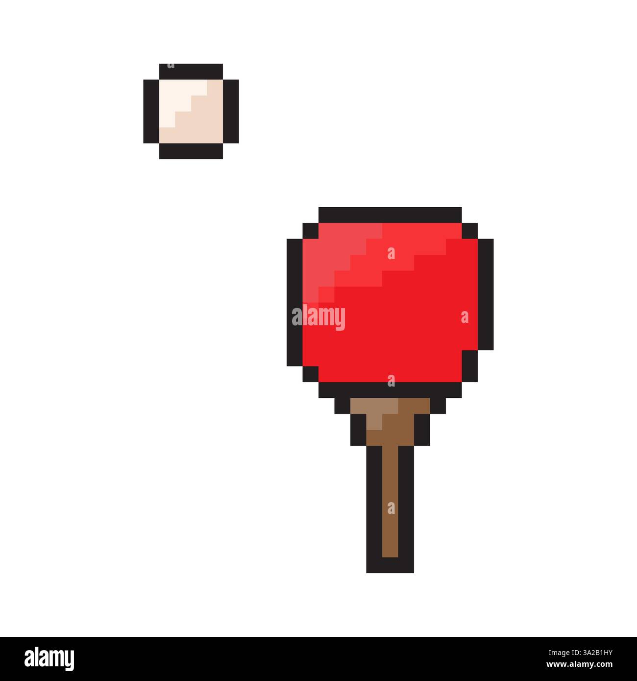 Ping pong icon. Paddle ball symbol. Red brown handle. Vector ...