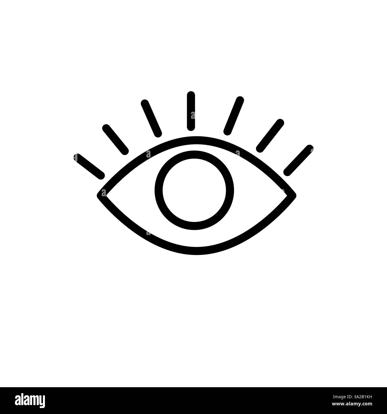 Open eye icon. Minimal vision symbol. Radiant seeing outline. Vector ...