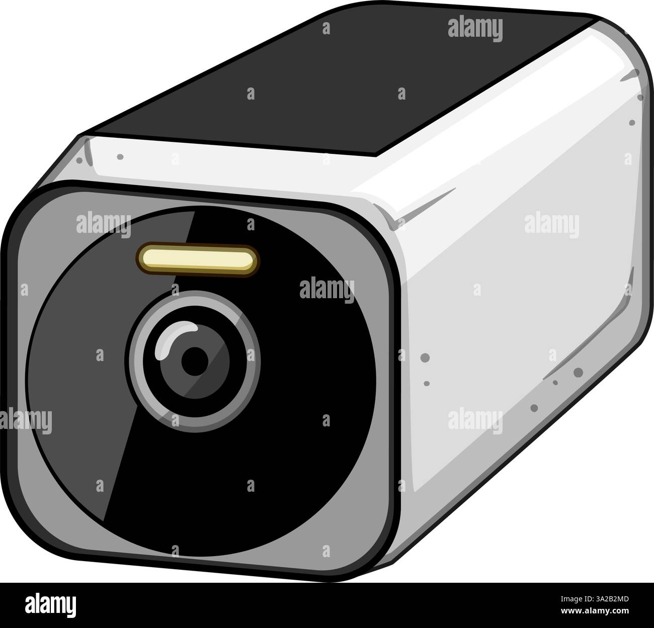 tracking facial recognition camera cartoon vector illustration Stock ...