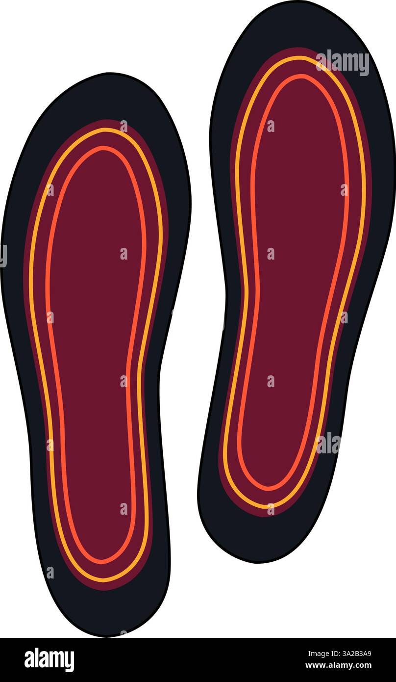 warmth electric heated insoles cartoon vector illustration Stock Vector ...