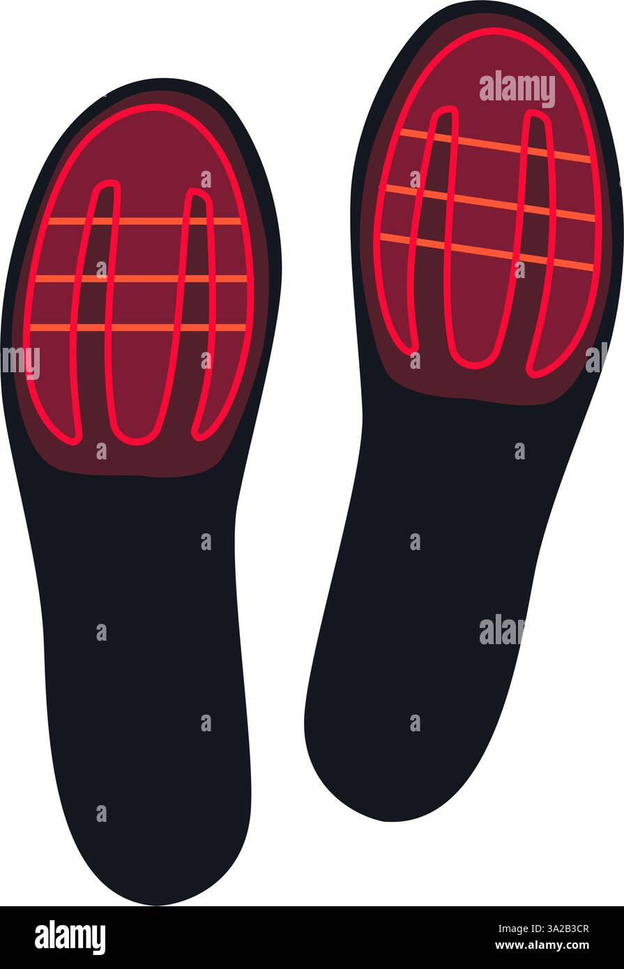 comfort electric heated insoles cartoon vector illustration Stock ...