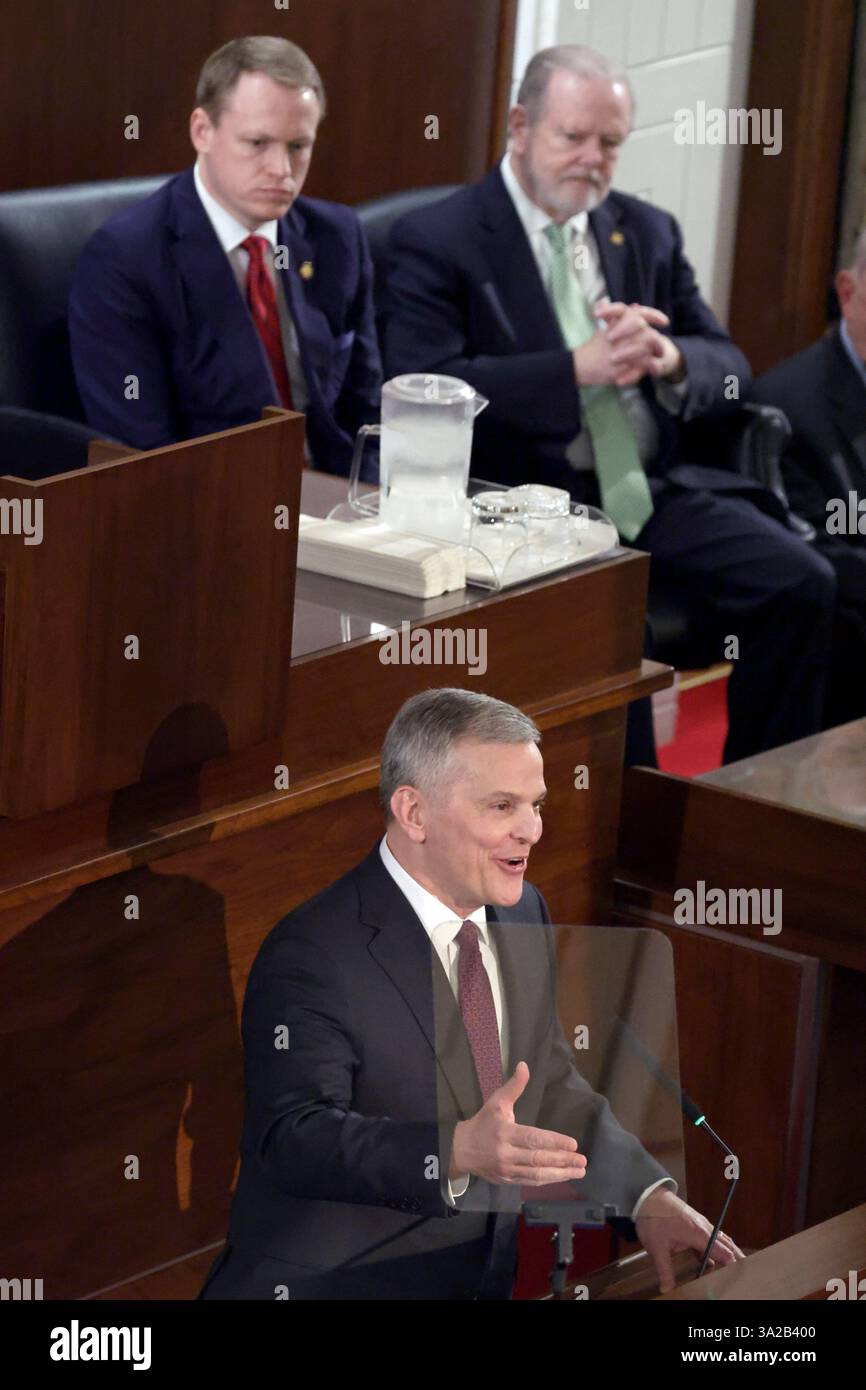 Speaker of the House Destin Hall, R-Caldwell, top left, and Senate ...