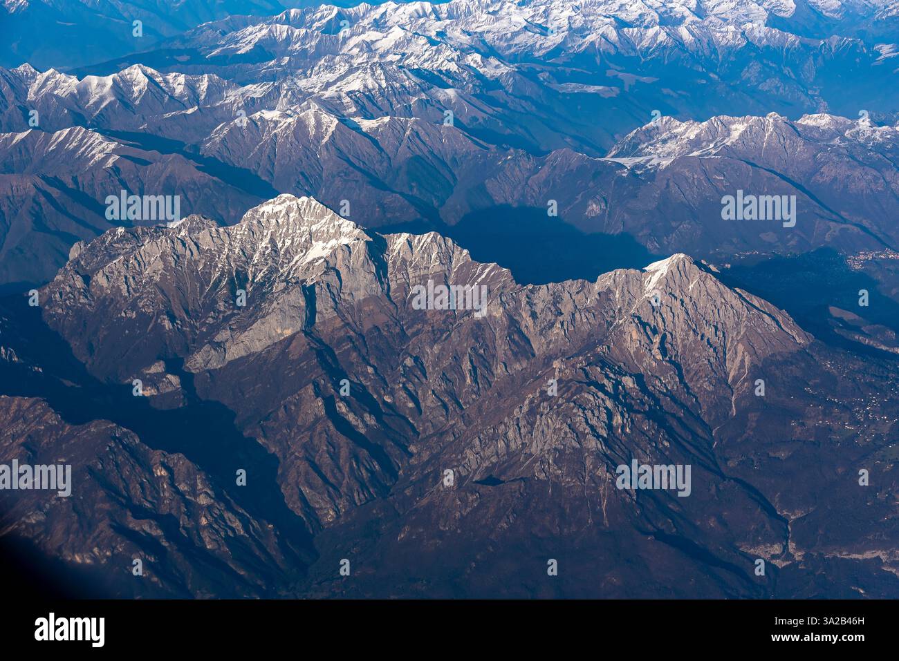 Flying above the Alps, from Italy to The Netherlands Stock Photo - Alamy