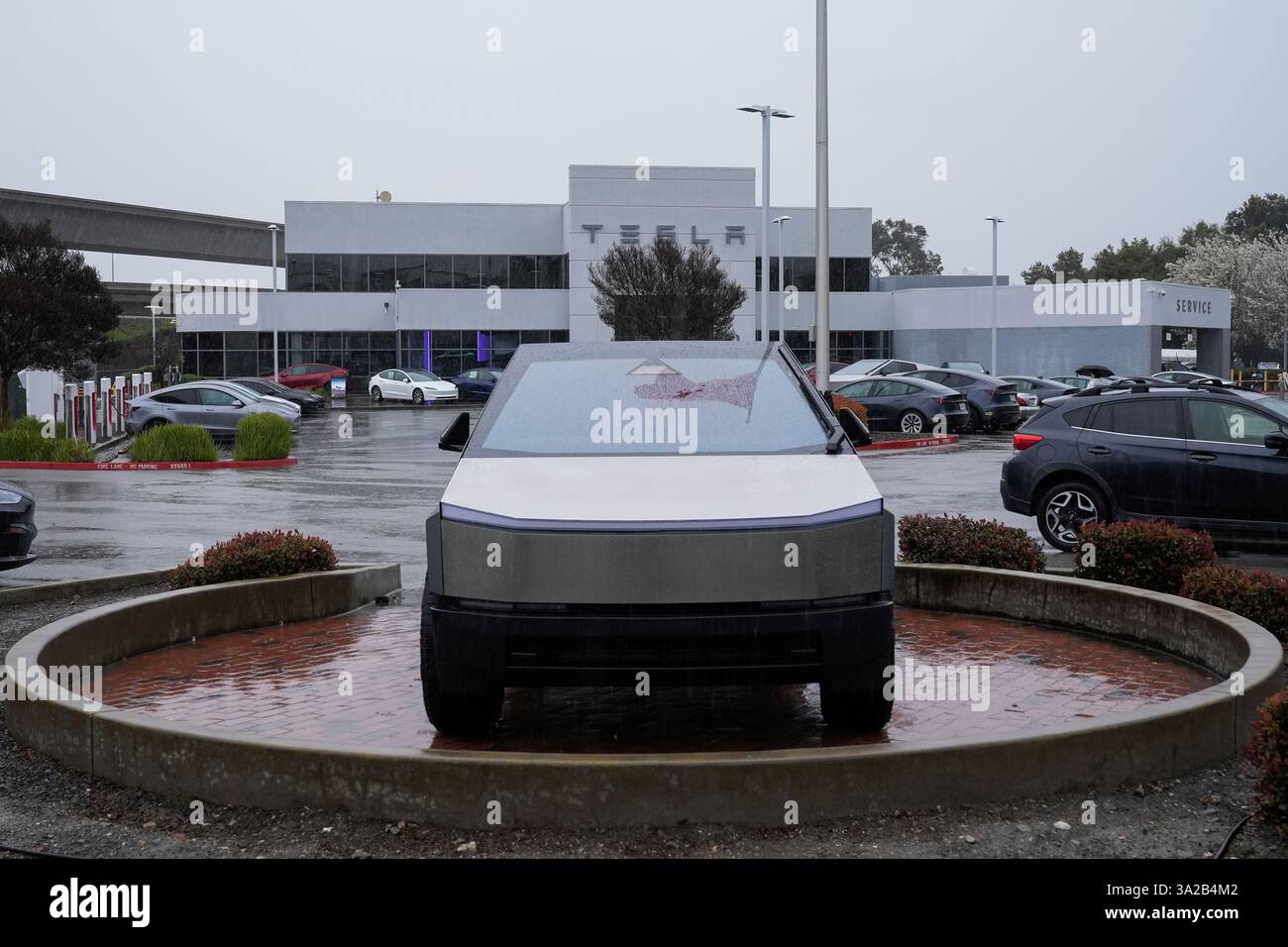 A Cybertruck at a Tesla dealership in Dublin, Calif., Wednesday, March ...