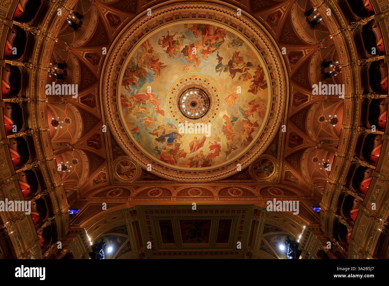 Hungarian State Opera (Magyar Allami Operahaz), a venue with ceiling ...