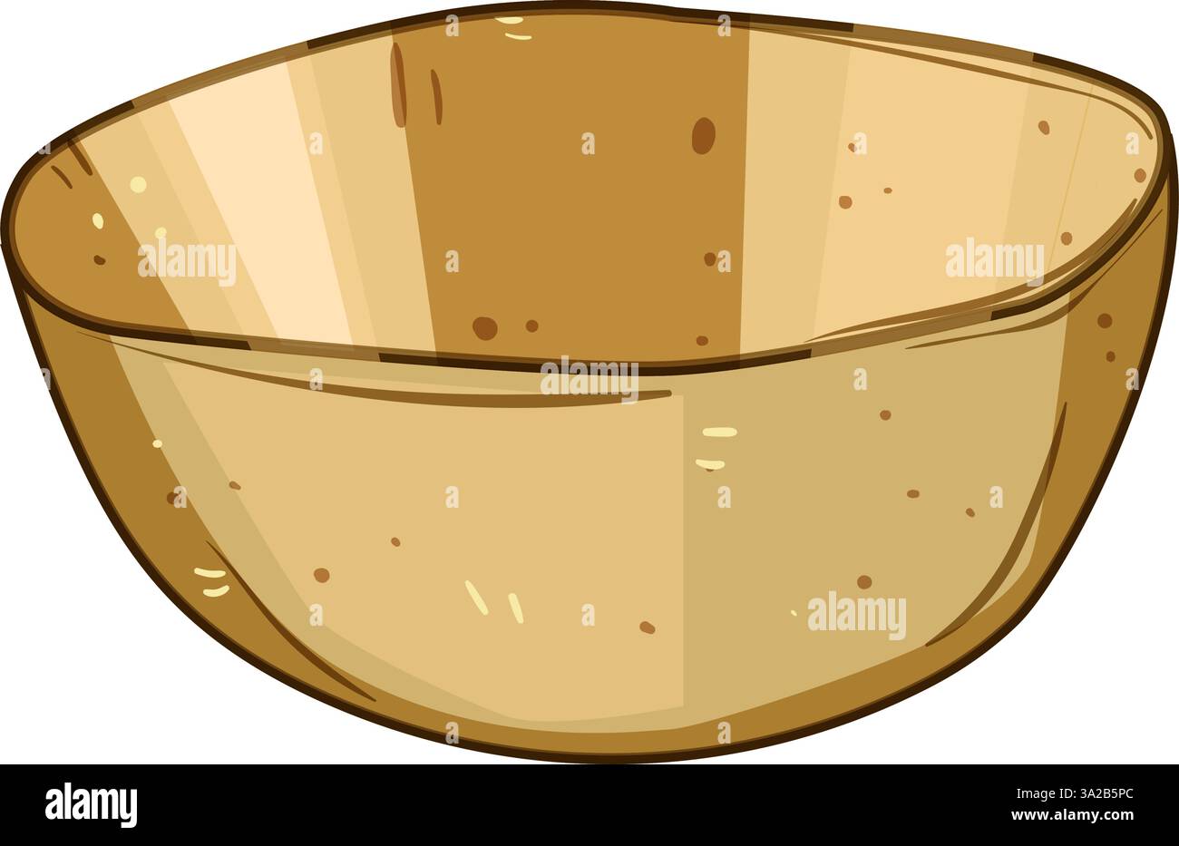 wood decorative bowl cartoon vector illustration Stock Vector Image ...