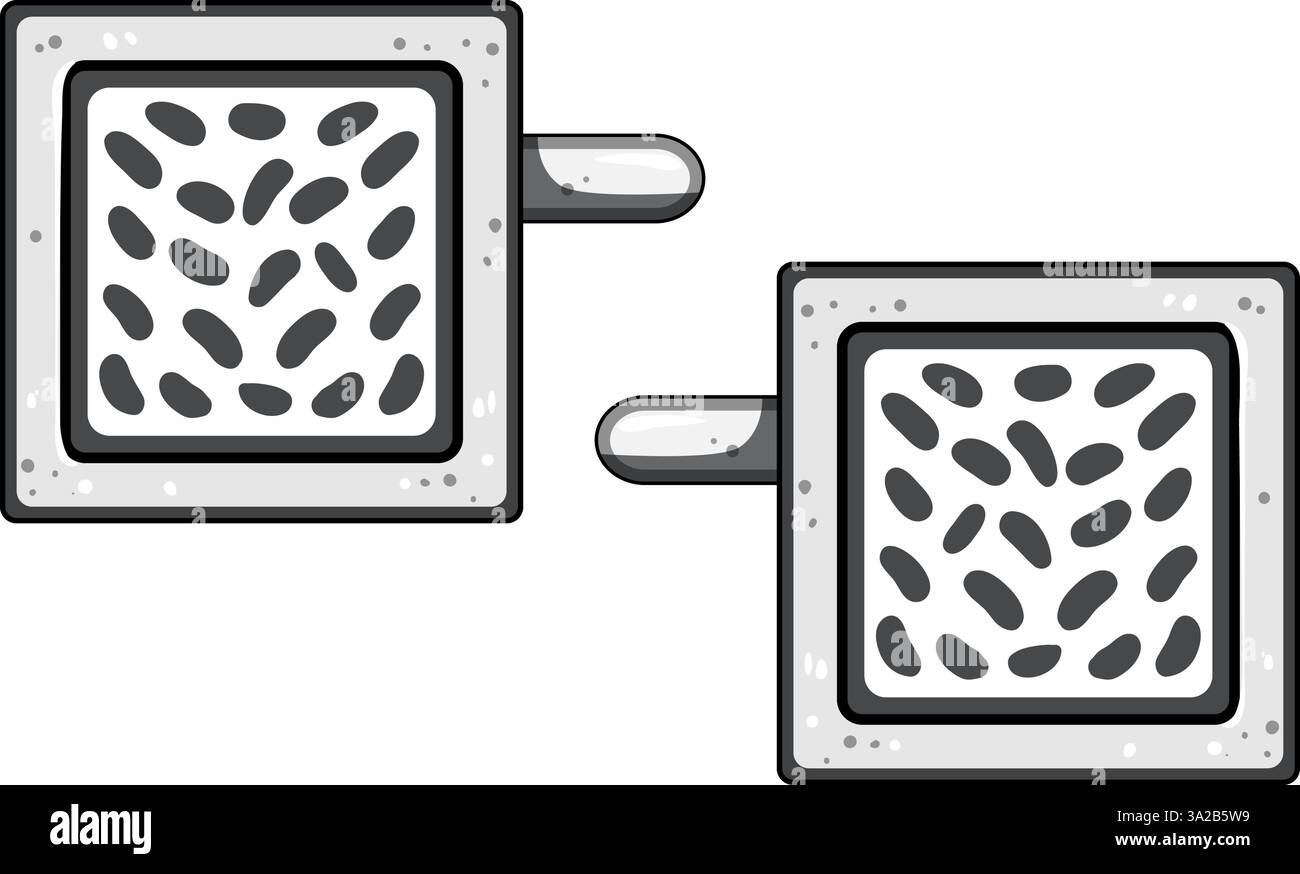 decorative cufflinks cartoon vector illustration Stock Vector Image ...
