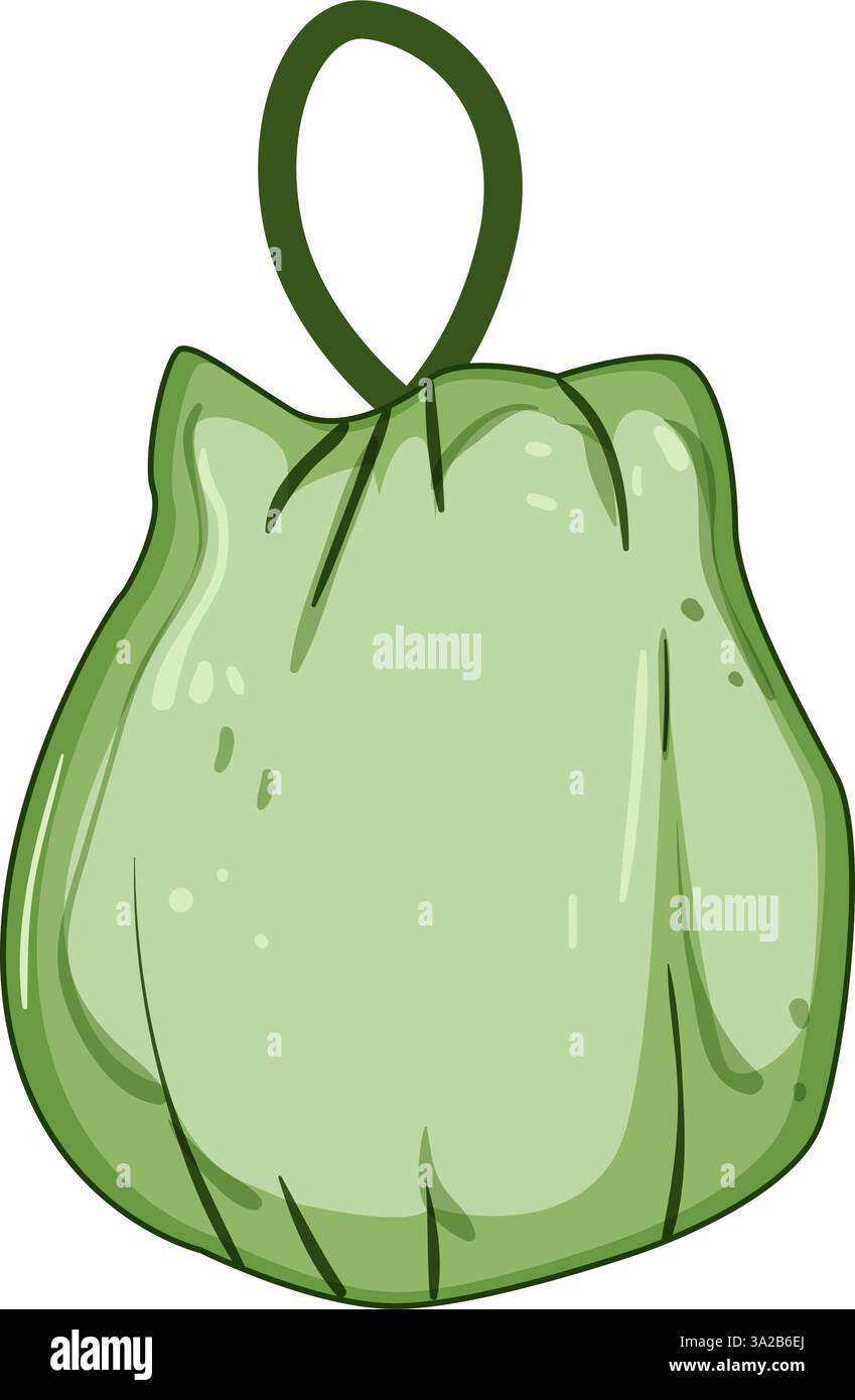 plantbased compostable trash bag cartoon vector illustration Stock ...