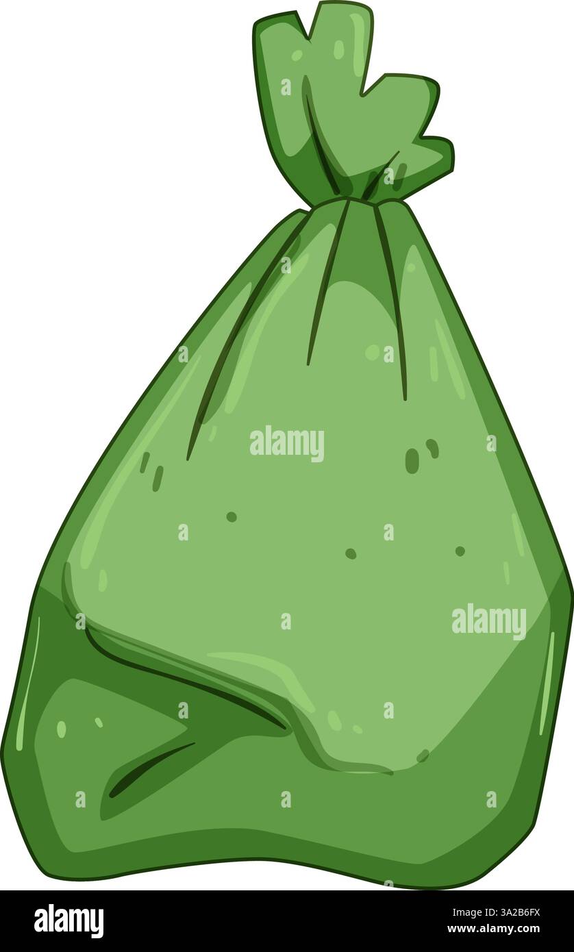 recycling compostable trash bag cartoon vector illustration Stock ...