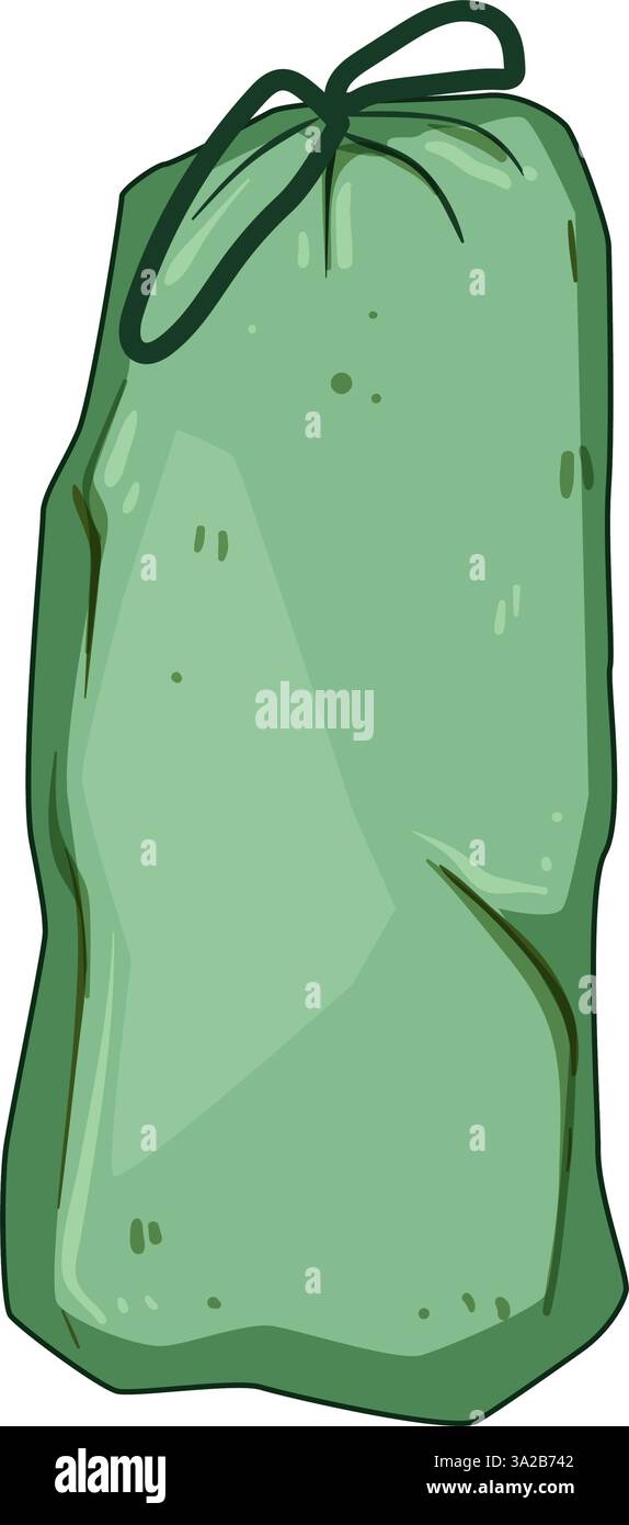 sustainable compostable trash bag cartoon vector illustration Stock ...