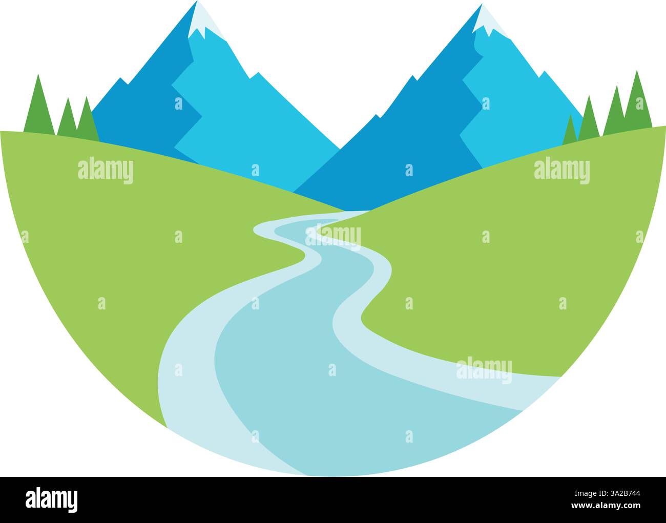 Valley ecosystem Stock Vector Images - Alamy